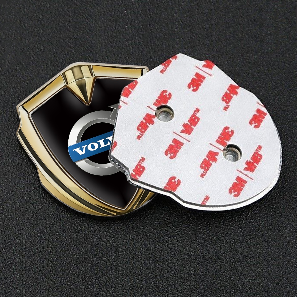 Volvo Emblem Self Adhesive Gold Black Background Polished Logo Design ...