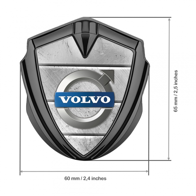 Volvo Bodyside Domed Emblem Graphite Rough Stone Metallic Logo Design ...