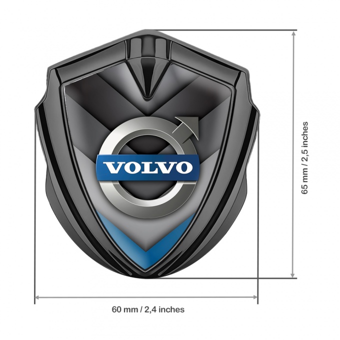 Volvo Badge Self Adhesive Graphite Blue Element Metallic Logo Design ...