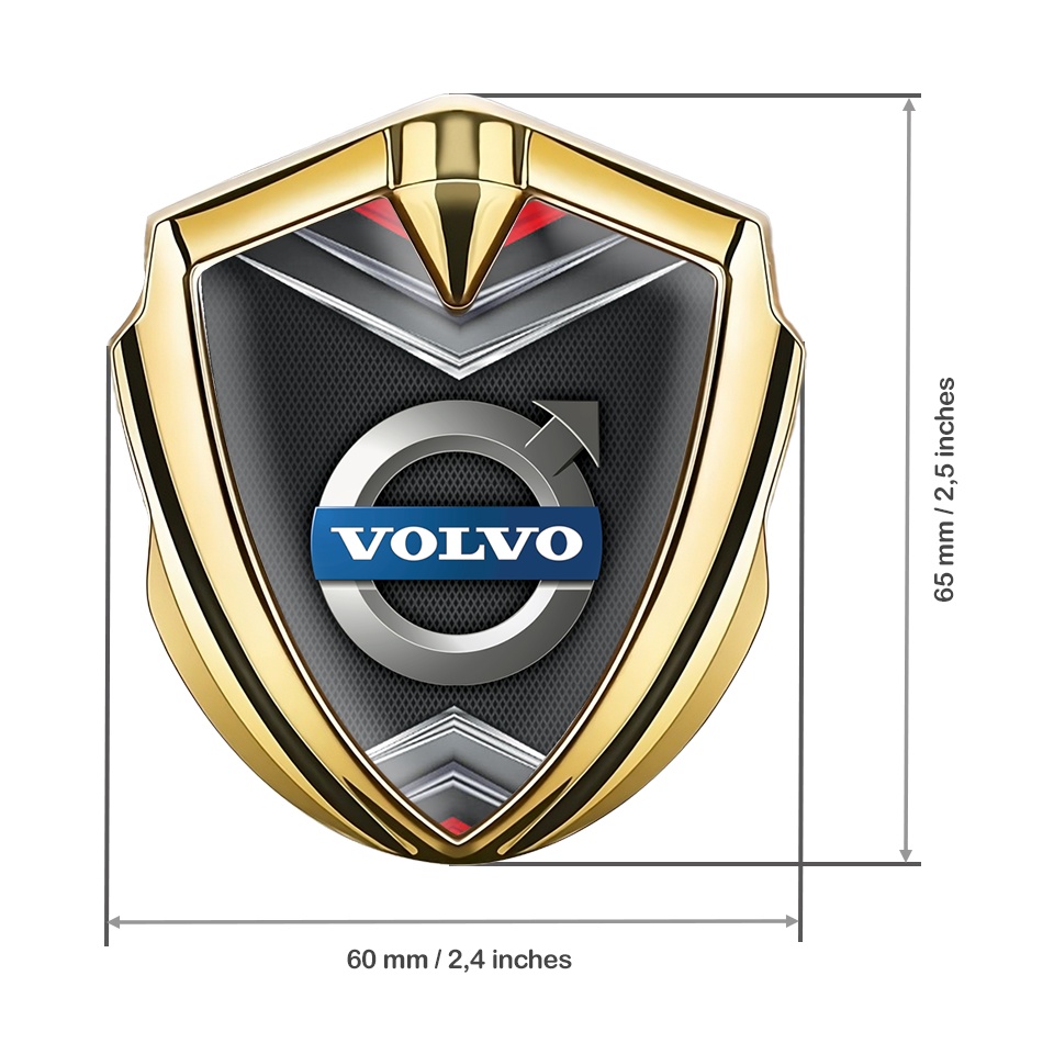 Volvo Emblem Fender Badge Gold Chrome Fragments Classic Edition | Metal ...