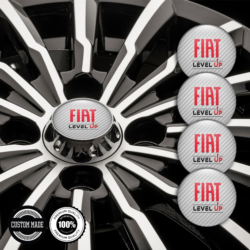 Fiat Emblems for Center Wheel Caps White Carbon Level Up Edition ...