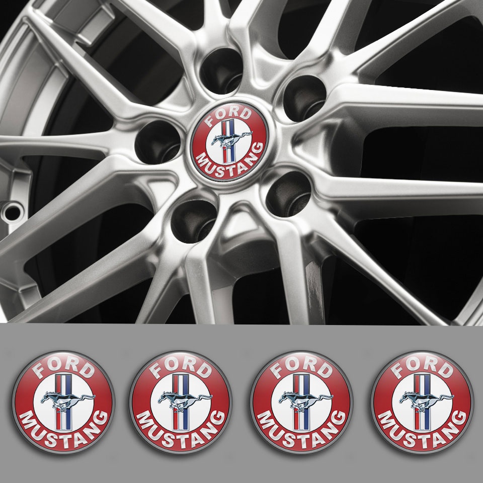 Ford Mustang Emblem for Wheel Center Caps Red Edition | Wheel Emblems ...