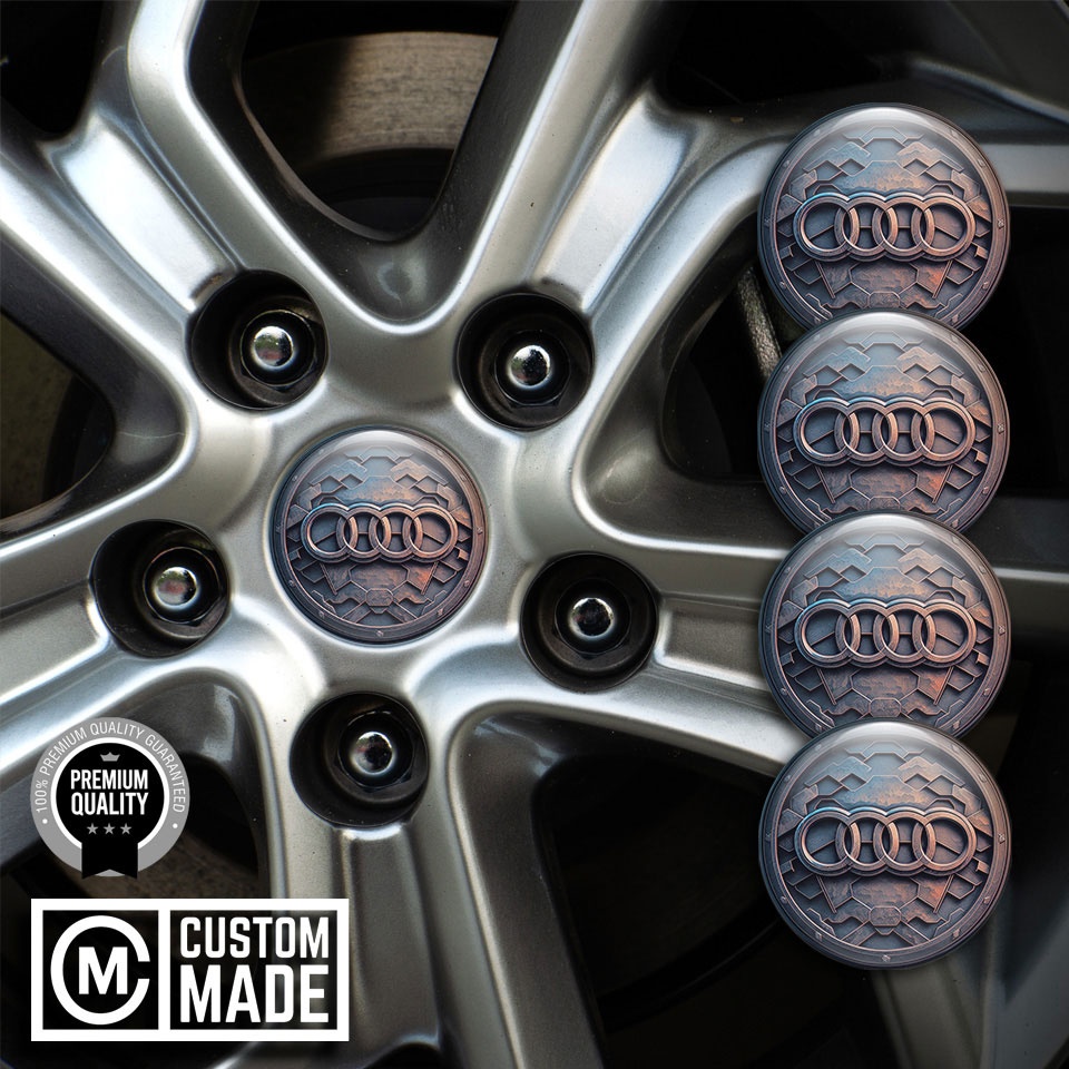 Audi Emblem for Wheel Center Caps Metallic Plates Blue Texture | Wheel ...