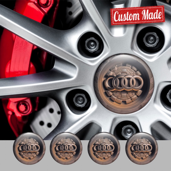 Audi Silicone Stickers for Center Wheel Caps Copper Ring Fragments ...