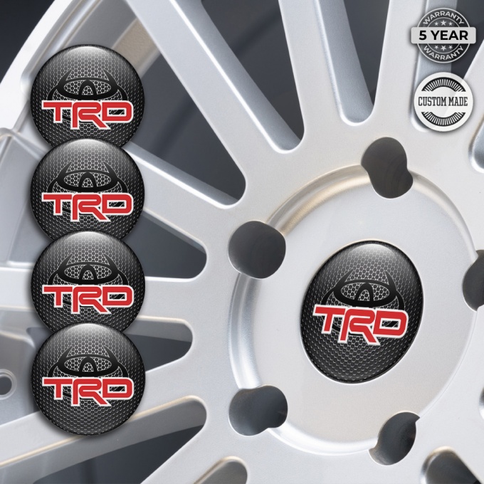 Toyota TRD Center Caps Wheel Emblem Steel Grate Red Evil Logo Design ...