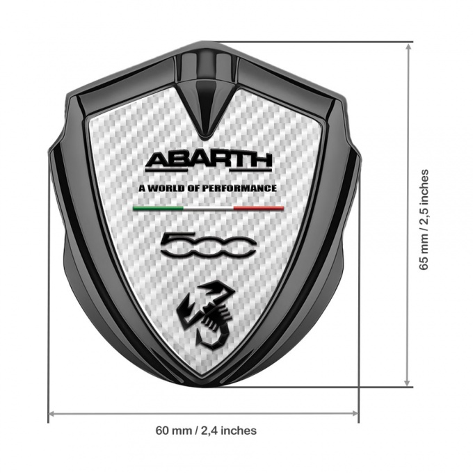 Fiat Abarth Metal Domed Emblem Graphite White Carbon Black Logo Edition ...