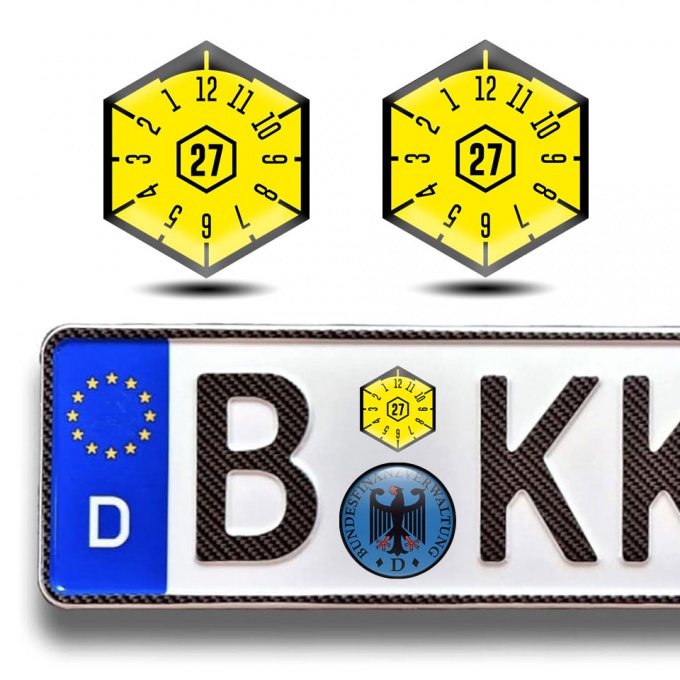 TUV Sticker German License Inspection Number Plate Seal 2027 | TUV ...