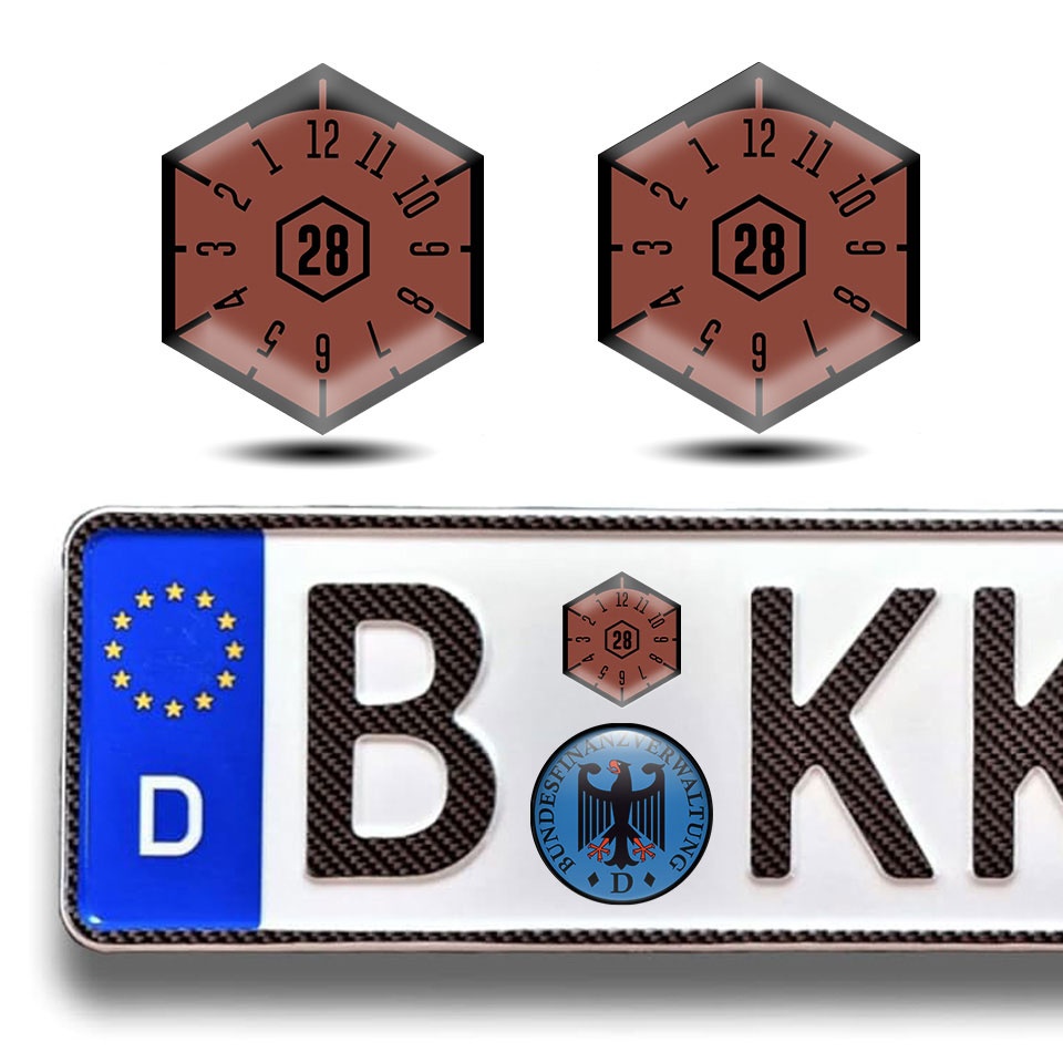 TUV Silicone Sticker German License Inspection Number Plate Seal 2028 ...