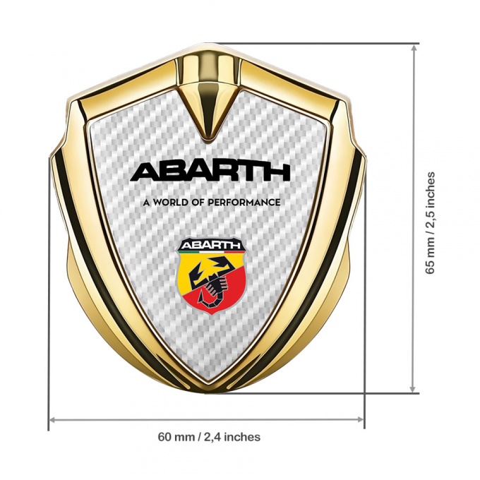Fiat Abarth Emblem Car Badge Gold White Carbon Scorpion Logo | Metal ...