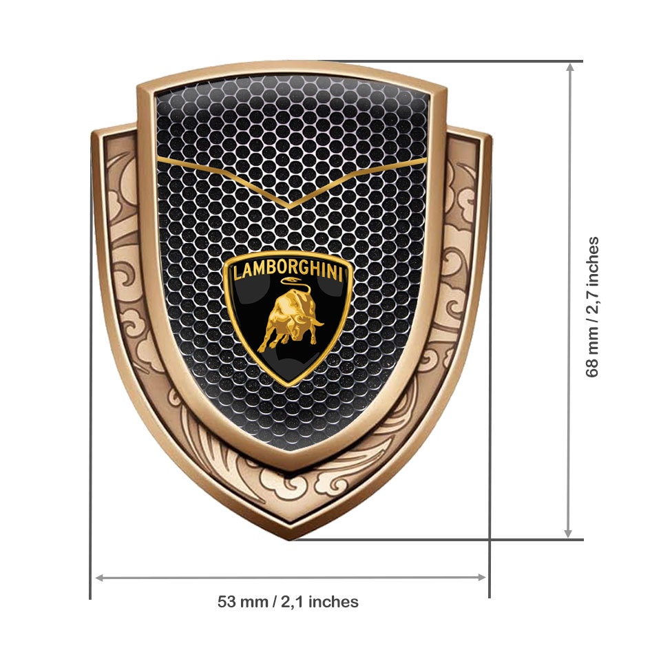 Lamborghini Emblem Trunk Badge Gold Dark Mesh Classic Shield Edition ...