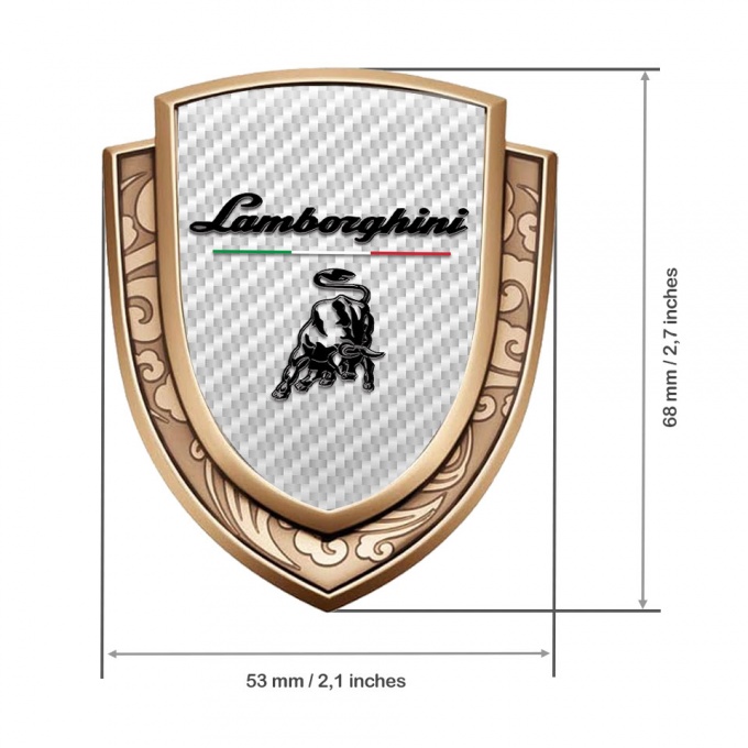 Lamborghini Emblem Trunk Badge Gold White Carbon Black Logo Italian ...