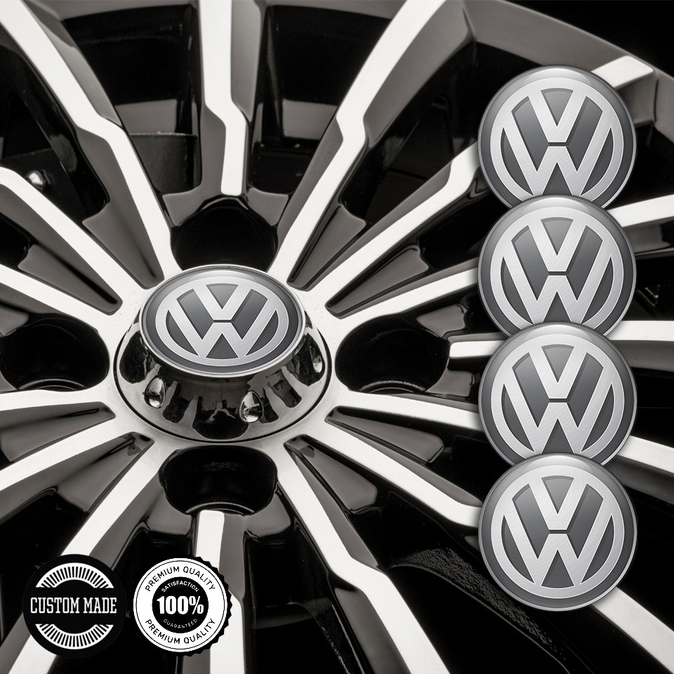 VW Silicone Stickers for Center Wheel Caps Grey Ring Light Ornament ...