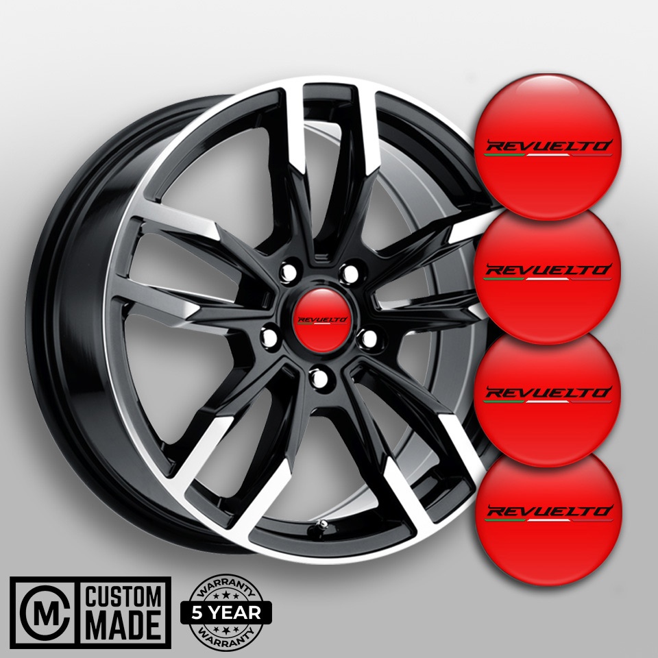 Lamborghini Revuelto Emblems for Center Wheel Caps Red Italian Design ...
