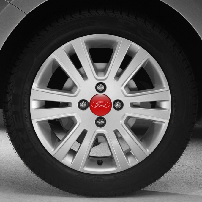 Ford Silicone Stickers Center Hub Red Line cap | Wheel Emblems ...