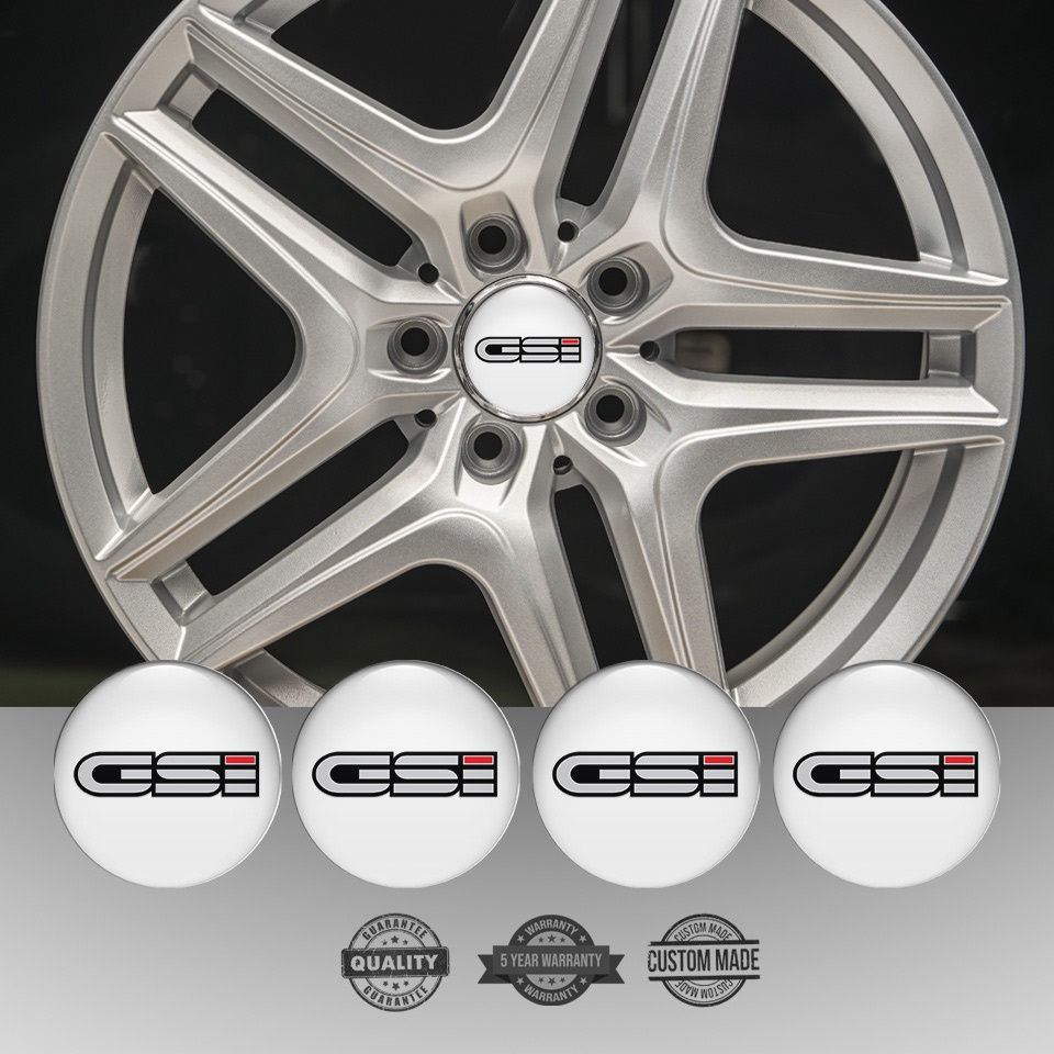 Opel GSI Emblem for Wheel Center Caps White Base Grey Logo Edition ...