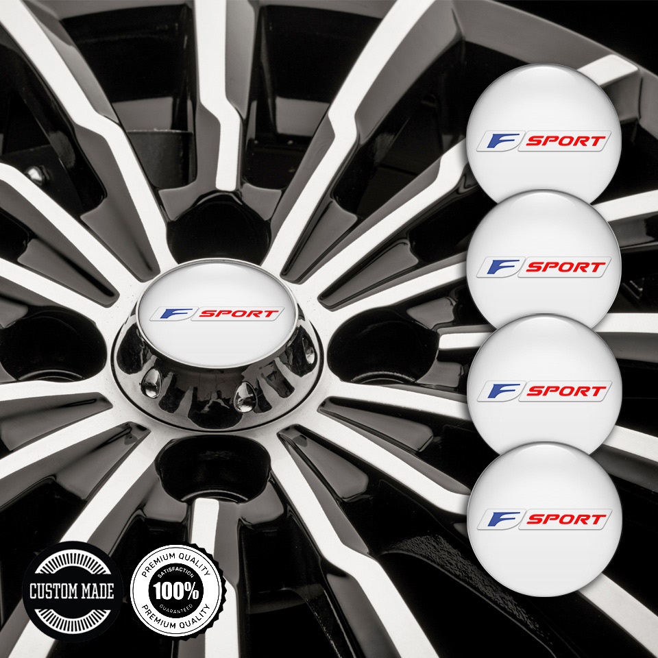 Lexus F Center Wheel Caps Stickers White Base Blue Red Sport Motif ...