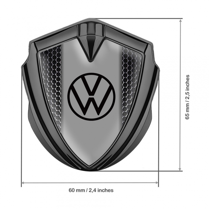 VW Emblem Trunk Badge Graphite Steel Grate Grey Palette Edition | Metal ...
