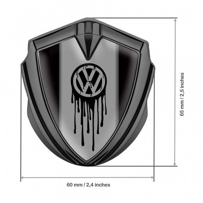 VW Domed Emblem Graphite Black Base Dripping Logo Edition | Metal ...