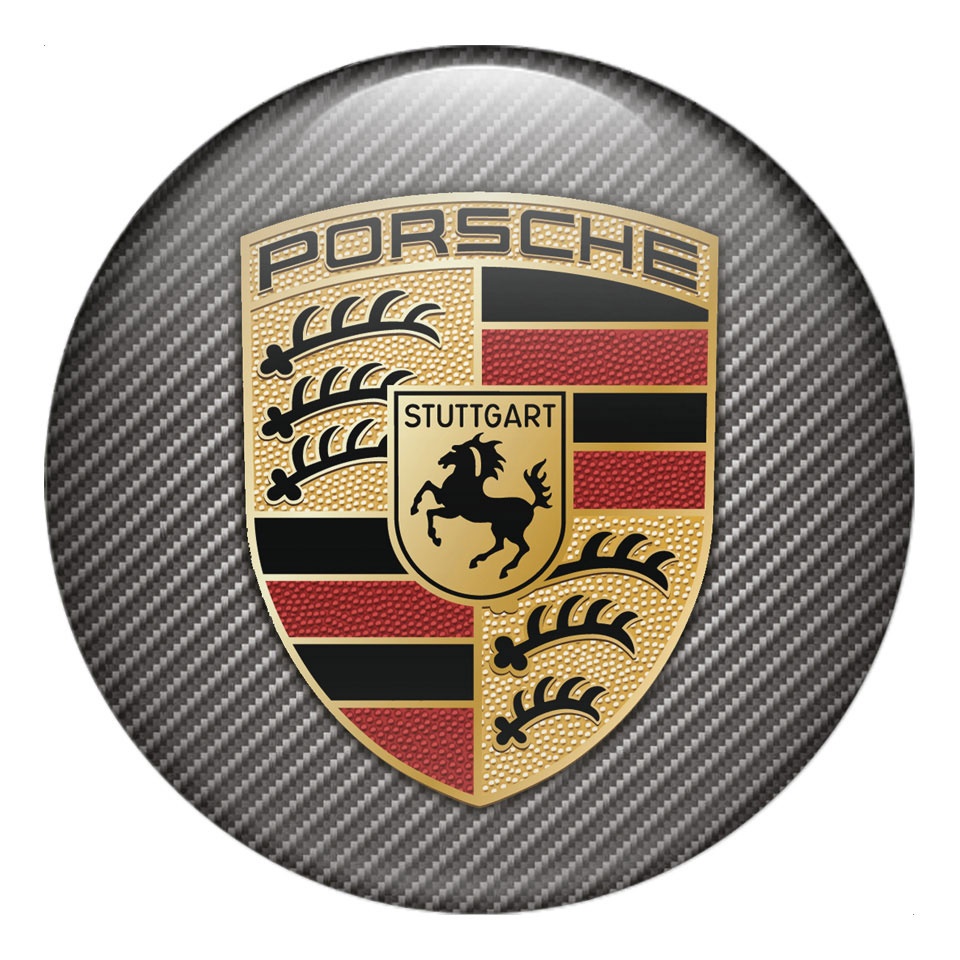 Porsche Emblems for Wheel Center Caps Carbon Edition | Wheel Emblems ...