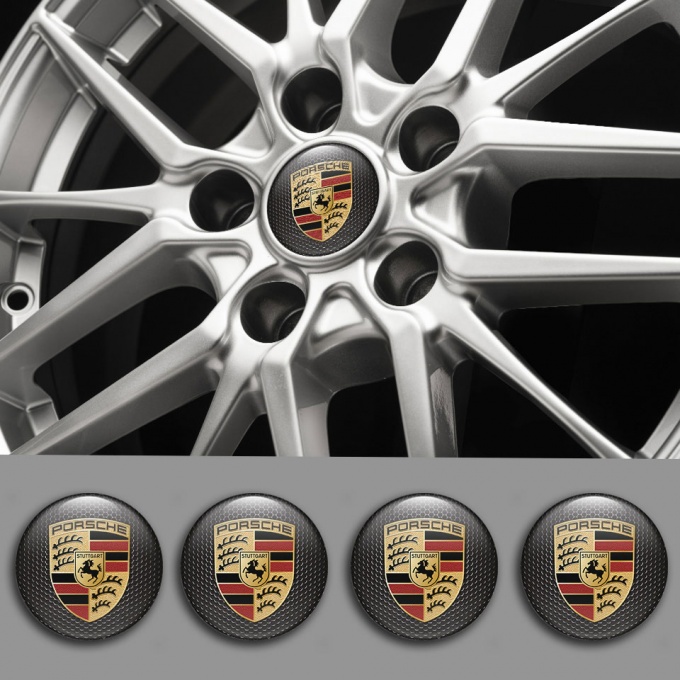 Porsche Emblems for Wheel Center Caps Steel Edition | Wheel Emblems ...