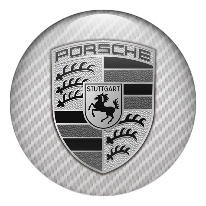 Porsche Silicone Emblems for Wheel Center Caps Light Carbon Edition ...