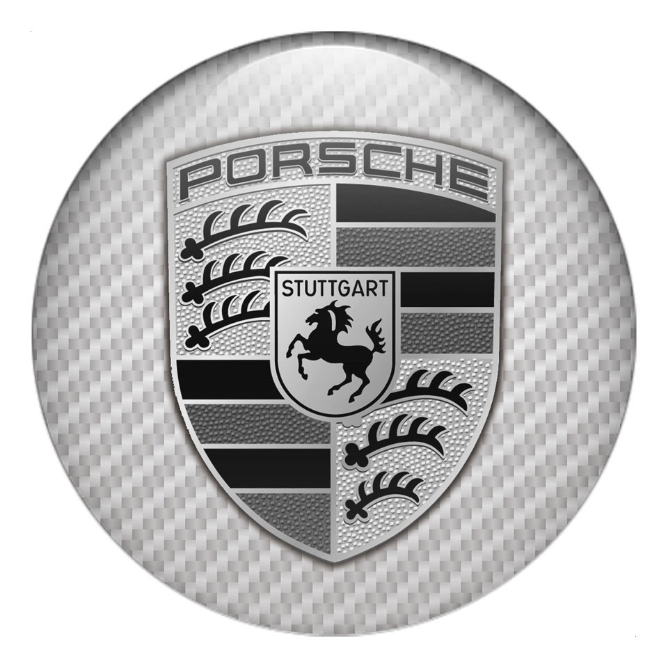 Porsche Silicone Emblems for Wheel Center Caps Light Carbon Edition ...