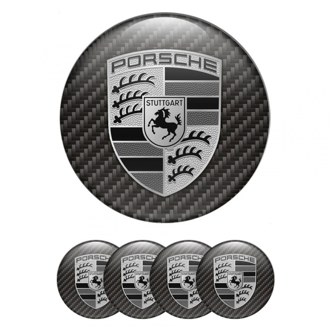 Porsche Emblems for Wheel Center Caps Monochrome Edition | Wheel ...