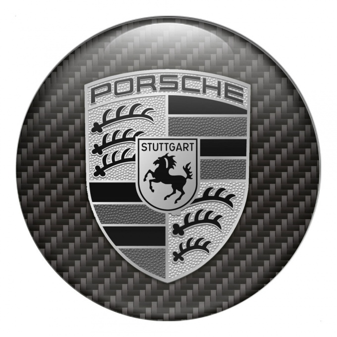Porsche Emblems for Wheel Center Caps Monochrome Edition | Wheel ...