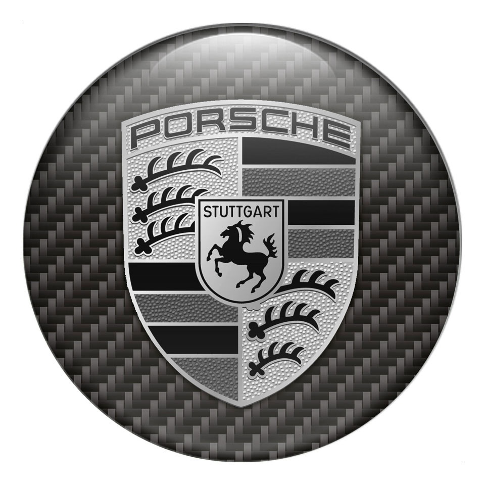 Porsche Emblems for Wheel Center Caps Monochrome Edition | Wheel ...