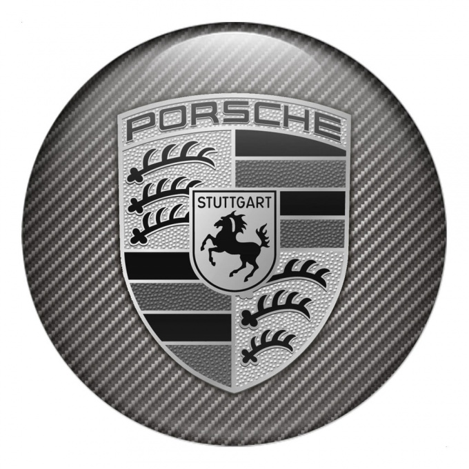 Porsche Wheel Emblem for Center Caps Monochrome Edition | Wheel Emblems ...