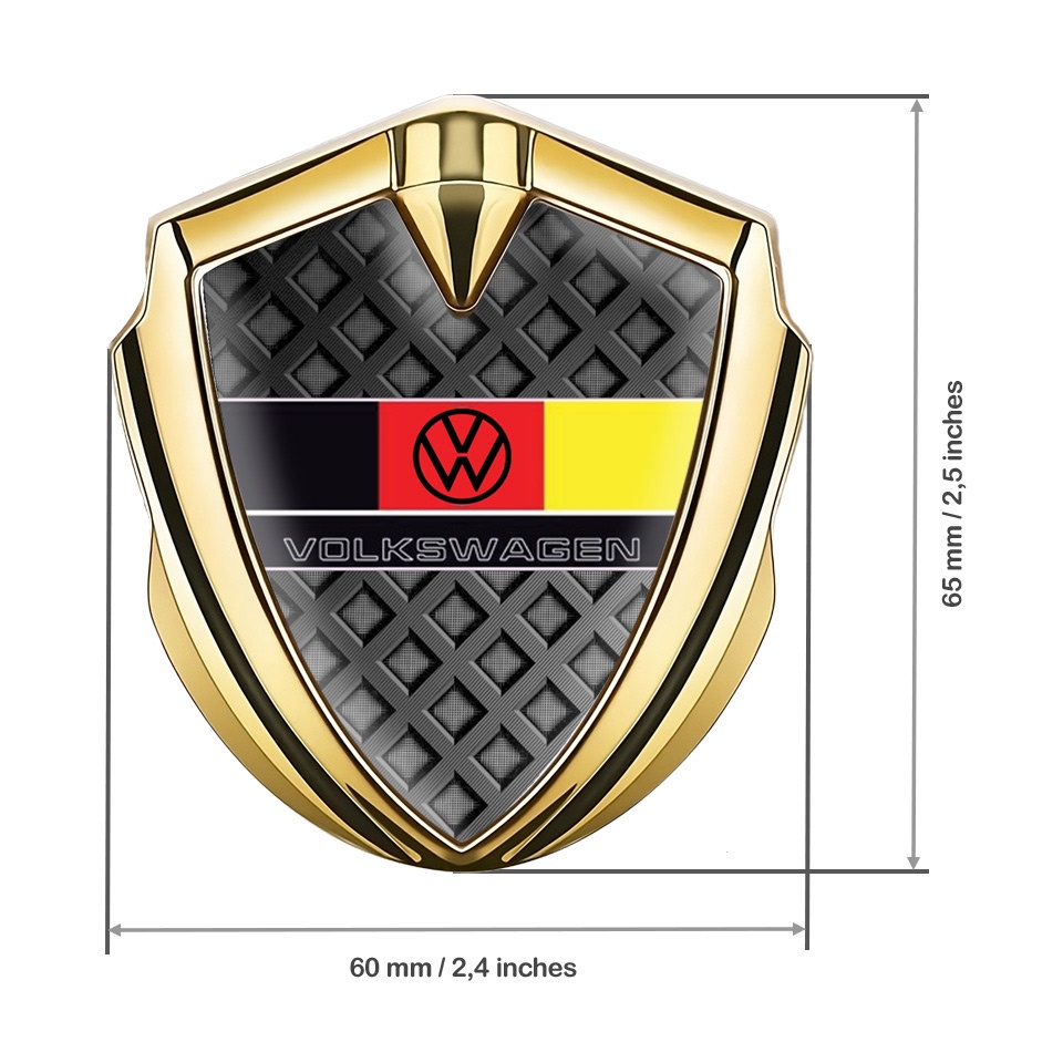 VW Silicon Emblem Gold Waffle Template German Flag Edition | Metal ...