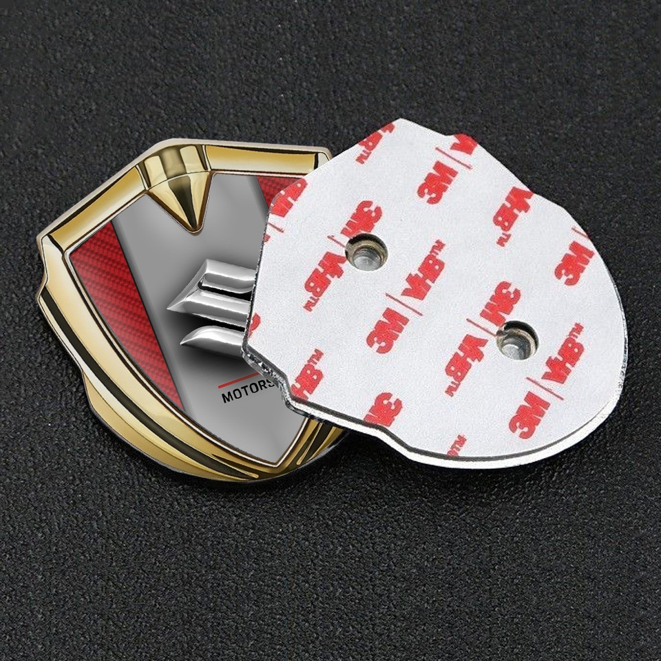 Suzuki Silicon Emblem Gold Red Carbon Frame Chrome Edition | Metal ...