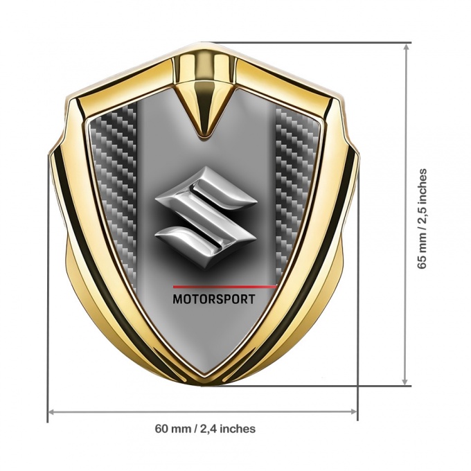 Suzuki Badge Self Adhesive Gold Dark Carbon Chrome Design | Metal ...