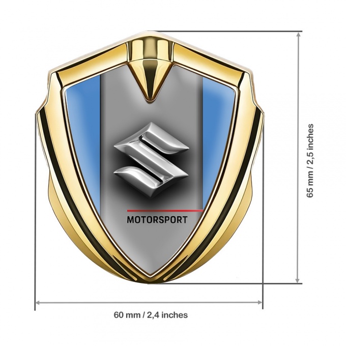 Suzuki Emblem Fender Badge Gold Ice Frame Chrome Logo Design | Metal ...