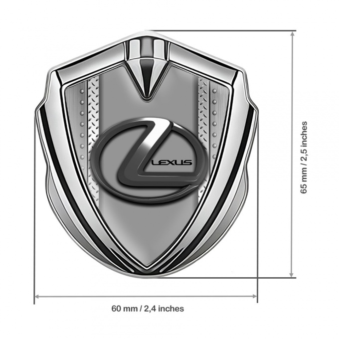 Lexus Emblem Badge Self Adhesive Silver Bolted Frame Dark Steel Logo ...