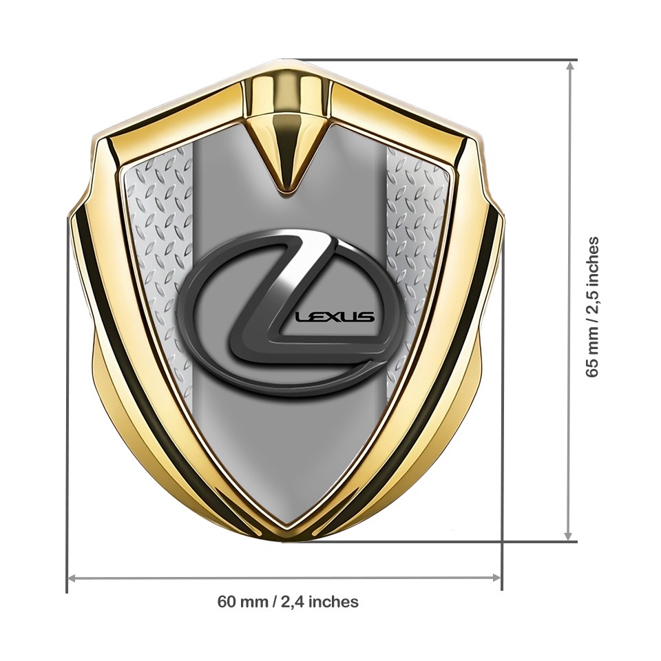 Lexus Emblem Fender Badge Gold Light Treadplate Dark Steel Logo | Metal ...