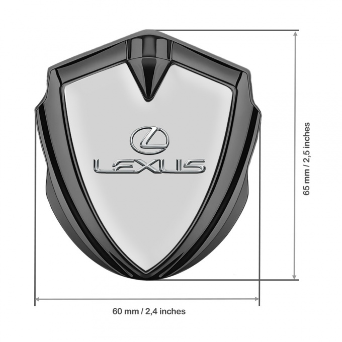 Lexus Emblem Car Badge Graphite Grey Base Classic Chrome Logo | Metal ...