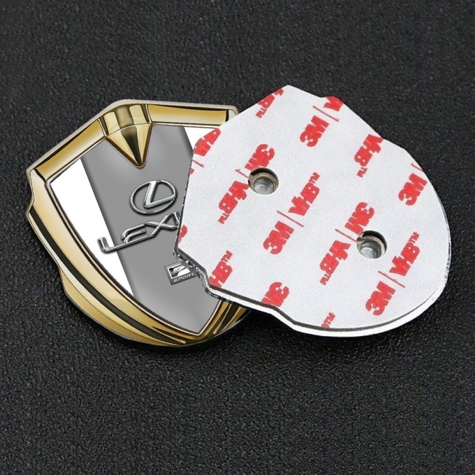 Lexus Emblem Trunk Badge Gold White Grey Print Classic Chrome Logo ...