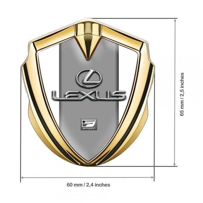 Lexus Emblem Trunk Badge Gold White Grey Print Classic Chrome Logo ...