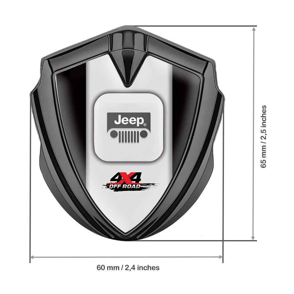 Jeep Emblem Badge Self Adhesive Graphite Black Frame Offroad Edition ...