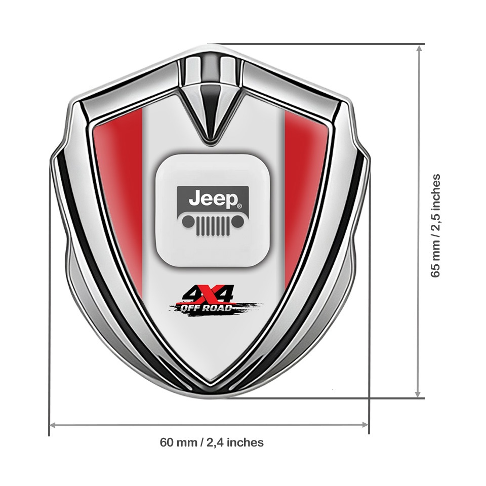 Jeep Emblem Fender Badge Silver Crimson Frame Offroad Edition | Metal ...