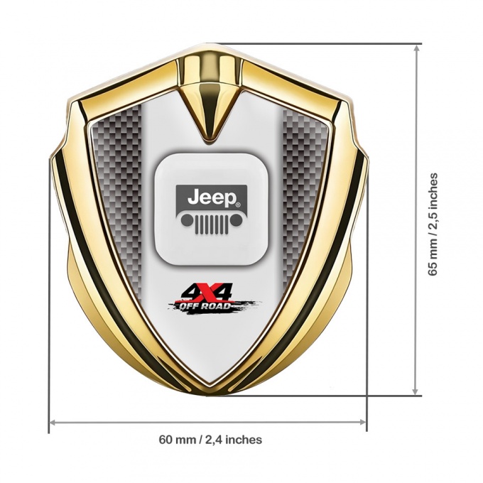 Jeep Emblem Trunk Badge Gold Carbon Fiber Frame Offroad Variant | Metal ...