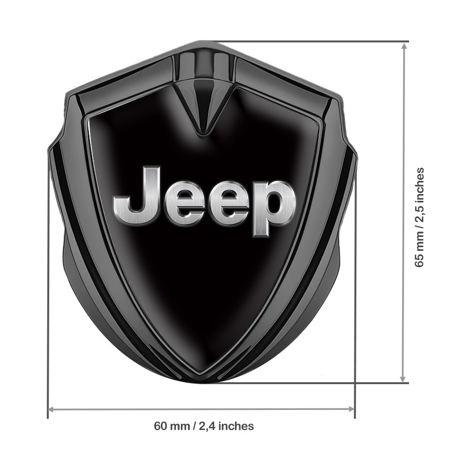Jeep Emblem Ornament Graphite Black Base Classic Steel Logo Design ...