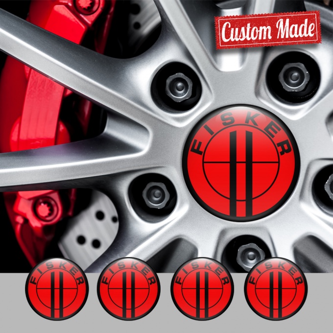 Karma Fisker Emblems for Wheel Center Caps Red Logo | Wheel Emblems ...