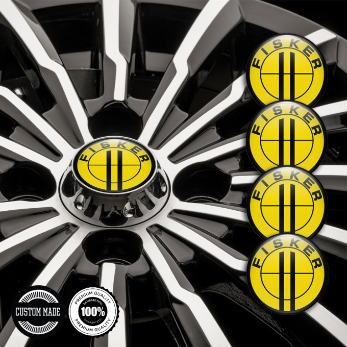 Karma Fisker Emblems for Wheel Center Caps Yellow Logo | Wheel Emblems ...