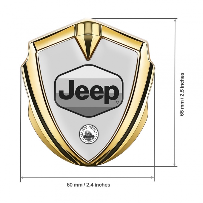 Jeep Metal Domed Emblem Gold Light Base Greyscale Logo Edition | Metal ...