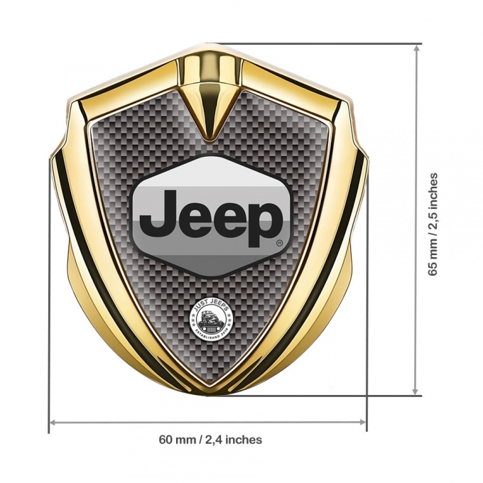 Jeep Emblem Badge Self Adhesive Gold Grey Carbon Greyscale Logo | Metal ...