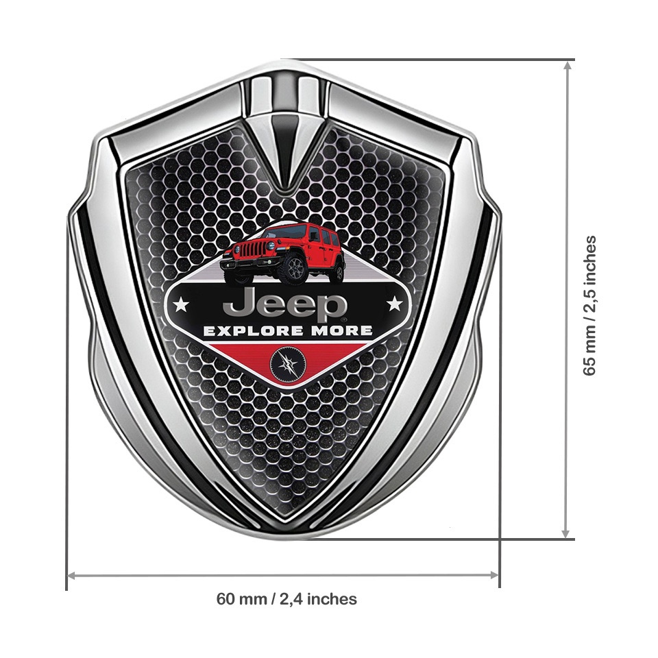 Jeep Emblem Metal Badge Silver Perforated Grate Wrangler Edition ...