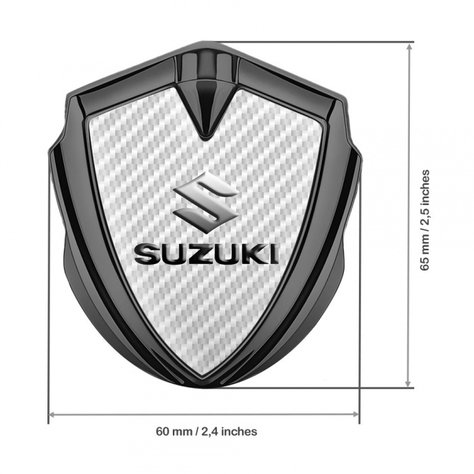 Suzuki Emblem Badge Self Adhesive Graphite White Carbon Dark Emboss ...