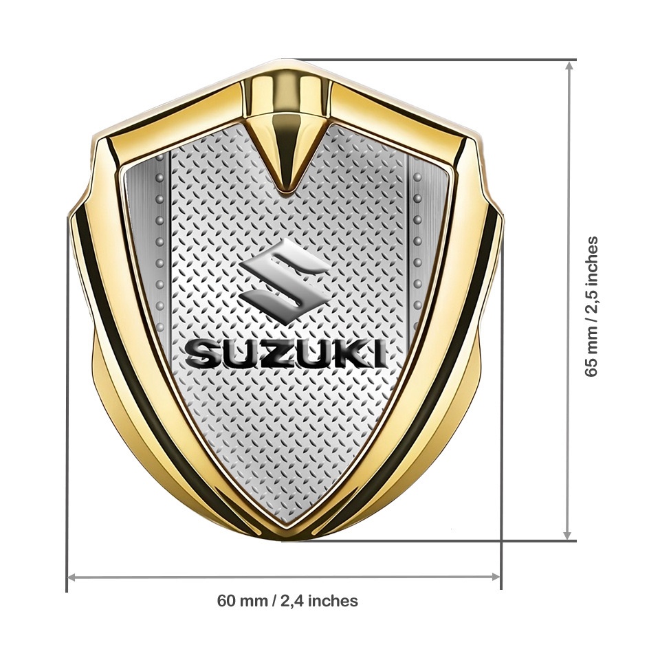 Suzuki Emblem Fender Badge Gold Treadplate Emboss Logo Effect | Metal ...